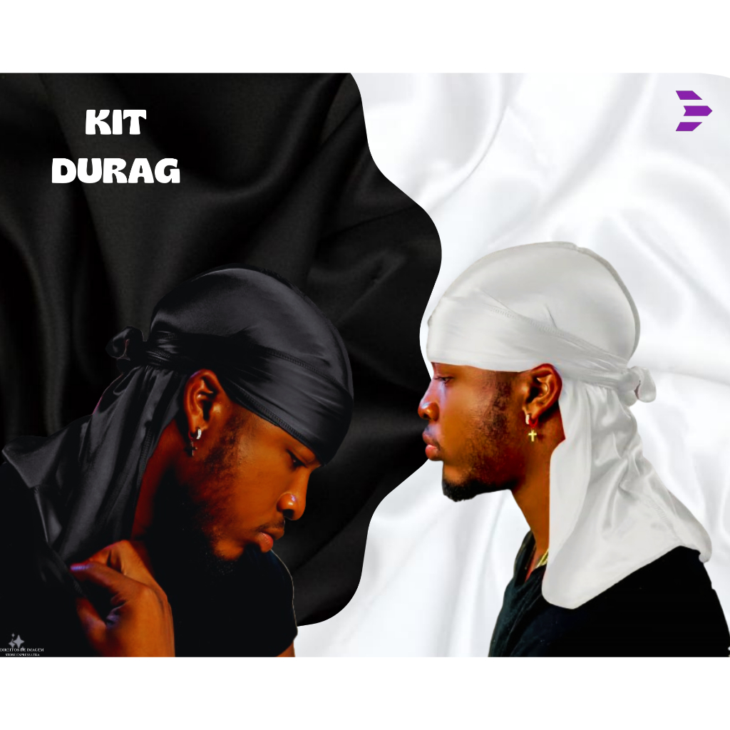 KIT DUAS DURAG, WAVES, DUREG, BANDANA,HIP HOP RAP, FAIXA DE CABEÇA ...