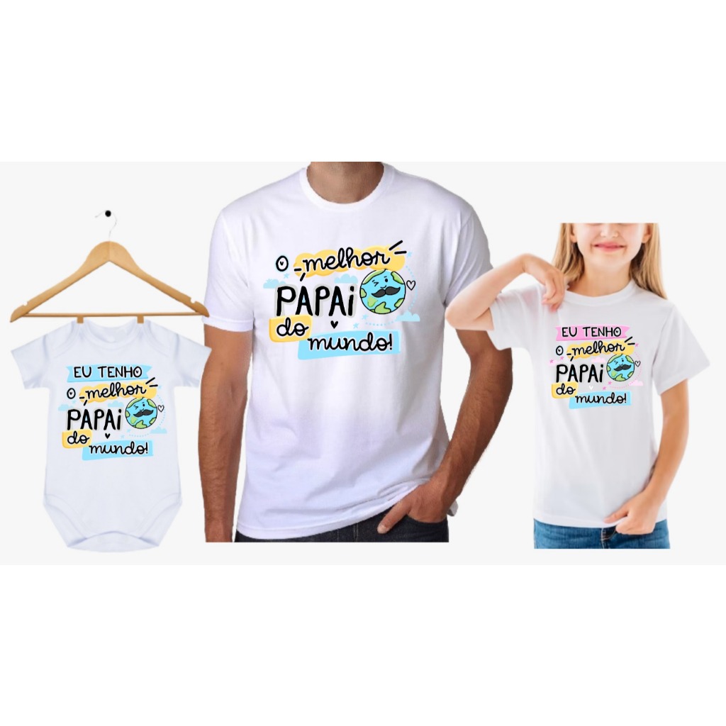 Kit de Camisetas Melhor Pai do Mundo Dia dos Pais Tal Pai Tal Filho Tal ...