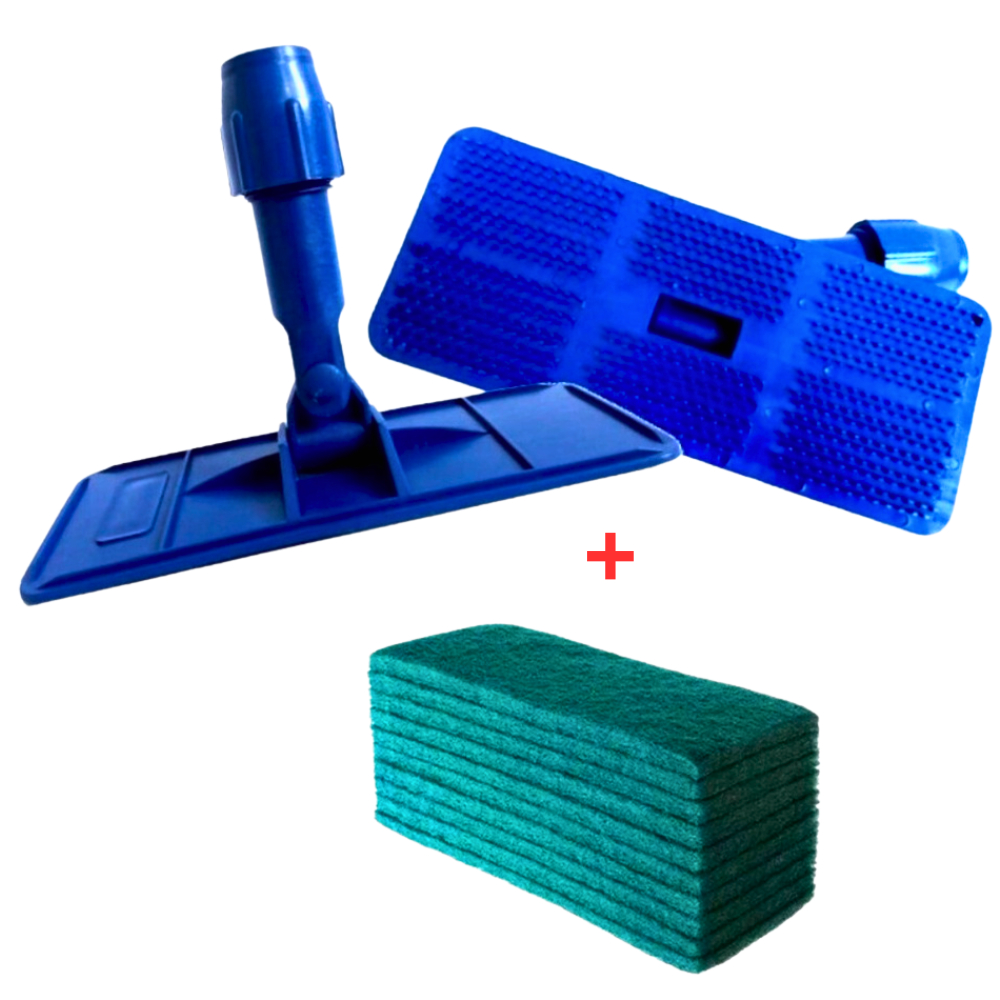 Kit Mop Rodo Pega Fibra 5 fibras VERDE OU BRANCA -ESCOLHE A SUA Limpeza ...