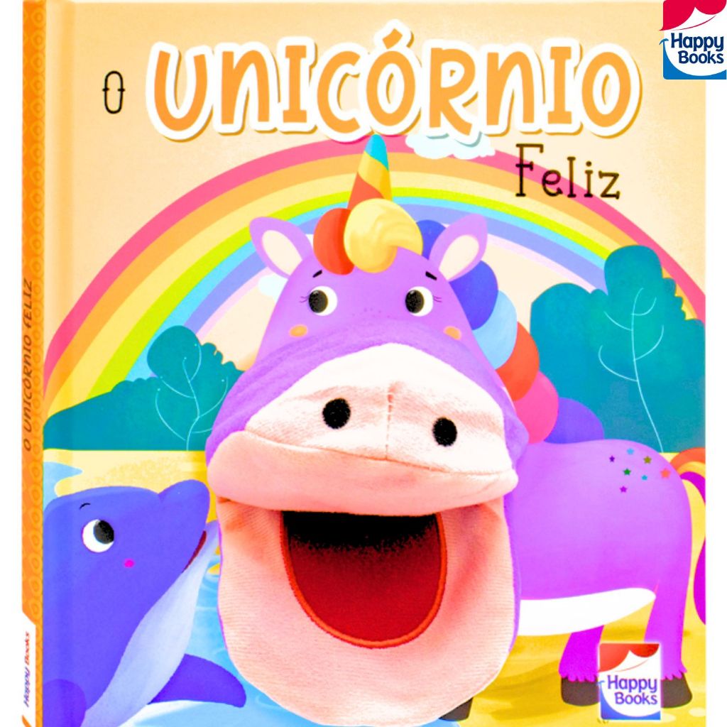 Livro Fantoche Aventuras com Fantoches O Unicórnio Feliz | Happy Books | Shopee Brasil