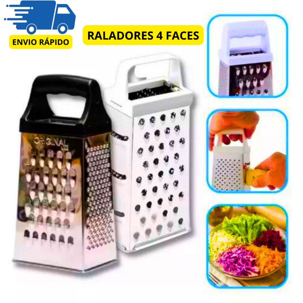 Ralador Cortador Inox 4 faces Multifuncional Para Legumes Queijos ...