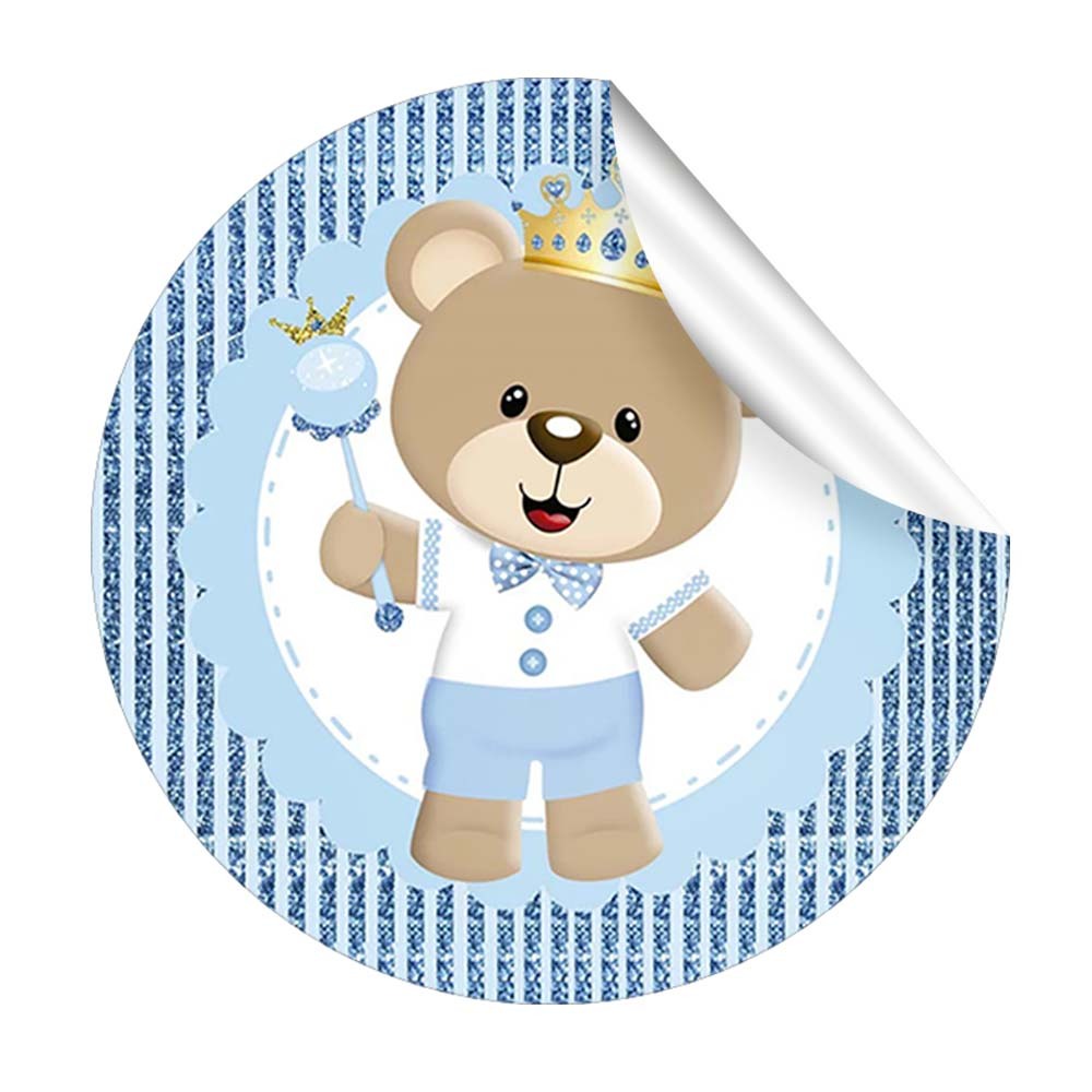 Adesivos Tags redondo ursinho urso Baby Azul pronta entrega | Shopee Brasil
