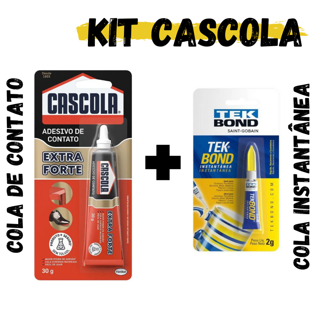 Kit Cascola Extra Forte 30g + Super Cola Tekbond 2g Instantânea ...
