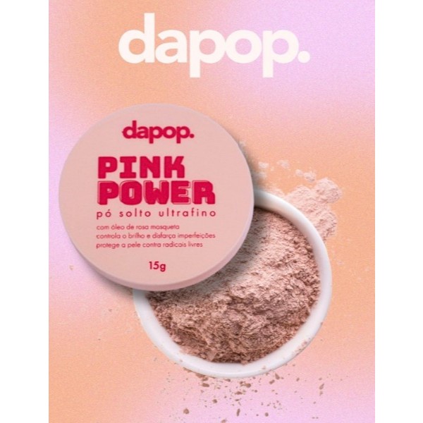 Pó Solto Rosa Ultrafino Pink Power Rosa Mosqueta Dapop | Shopee Brasil