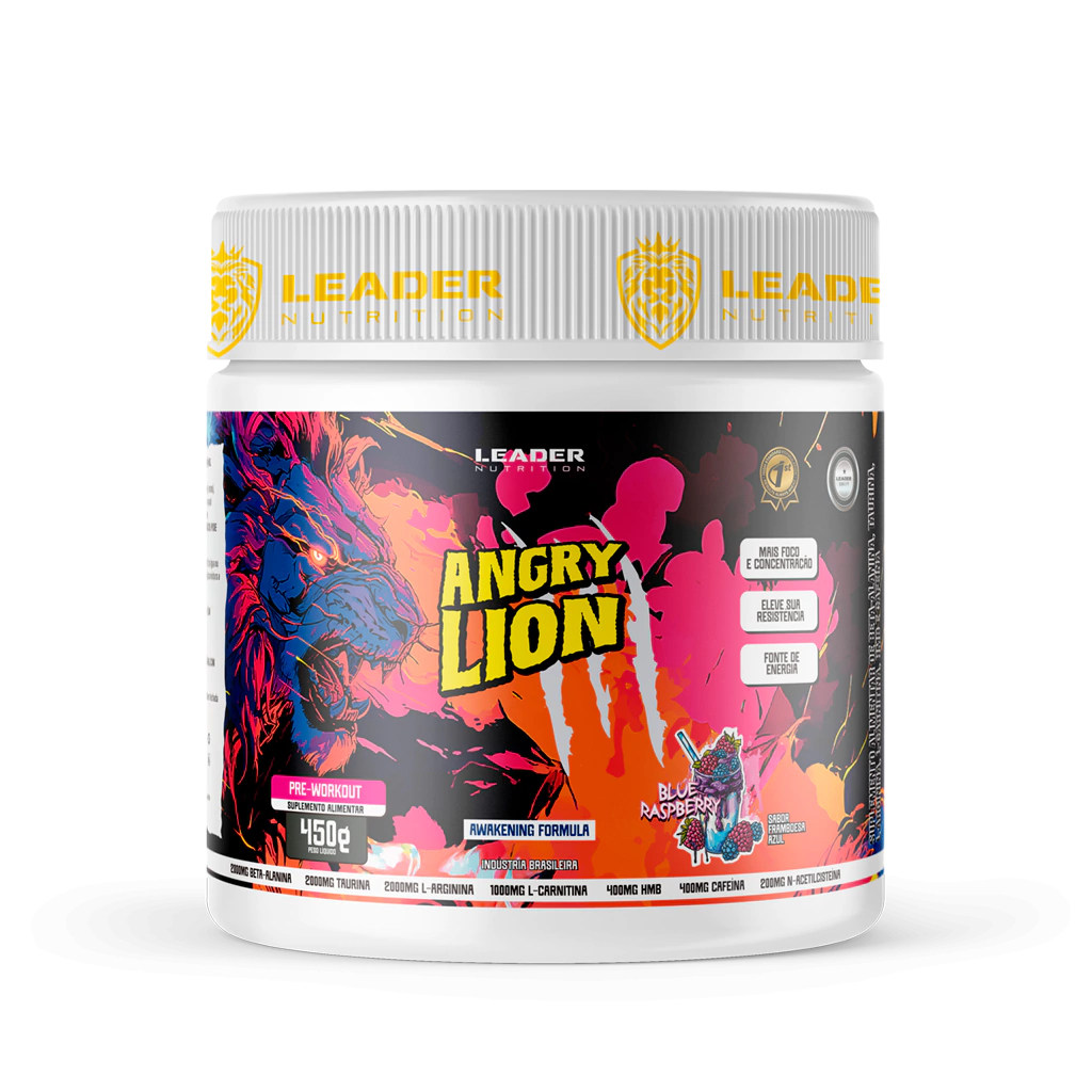 Pré Treino ANGRY LION PRE WORKOUT Leader Nutrition – 450g | Shopee Brasil
