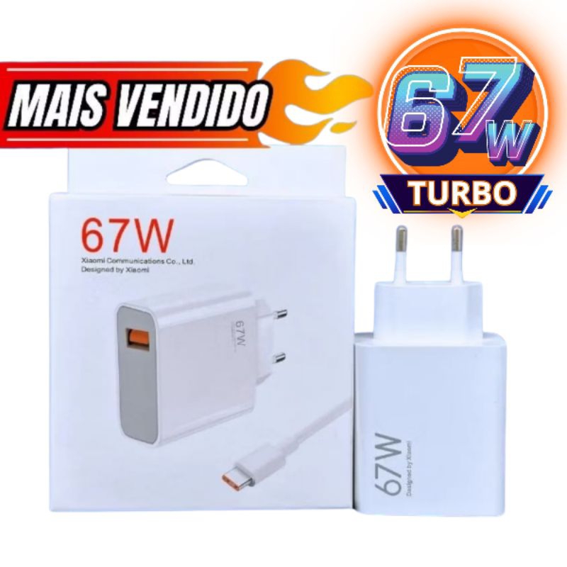 carregador xiaomi 67w turbo compatível com original MI 11 11 12 Redmi 9 10 11 k50 Note 10 ...