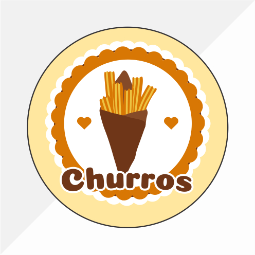 Adesivo Glossy - CHURROS - 4x4cm - 100 und - REF05 | Shopee Brasil
