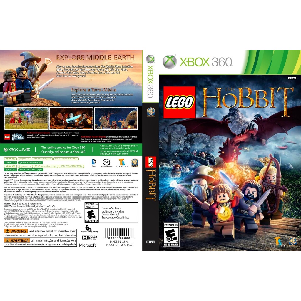 Lego The Hobbit para Xbox 360Lt com capa | Shopee Brasil