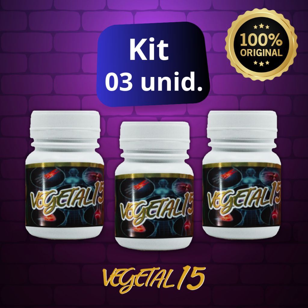 Vegetal 15 - 3 Frascos - Original - 15 cáps 500mg | Shopee Brasil
