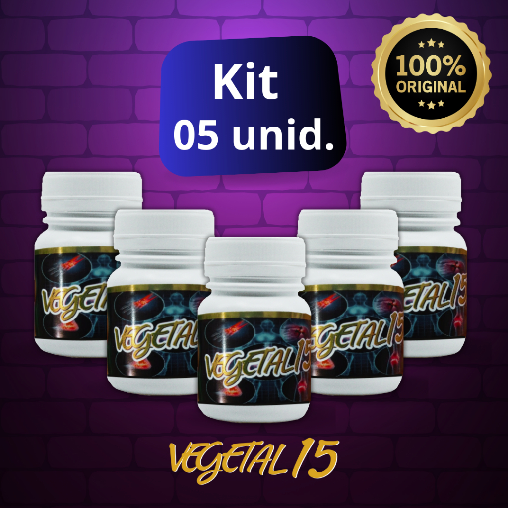 Vegetal 15 - 5 Frascos - Original - 15 cáps 500mg | Shopee Brasil