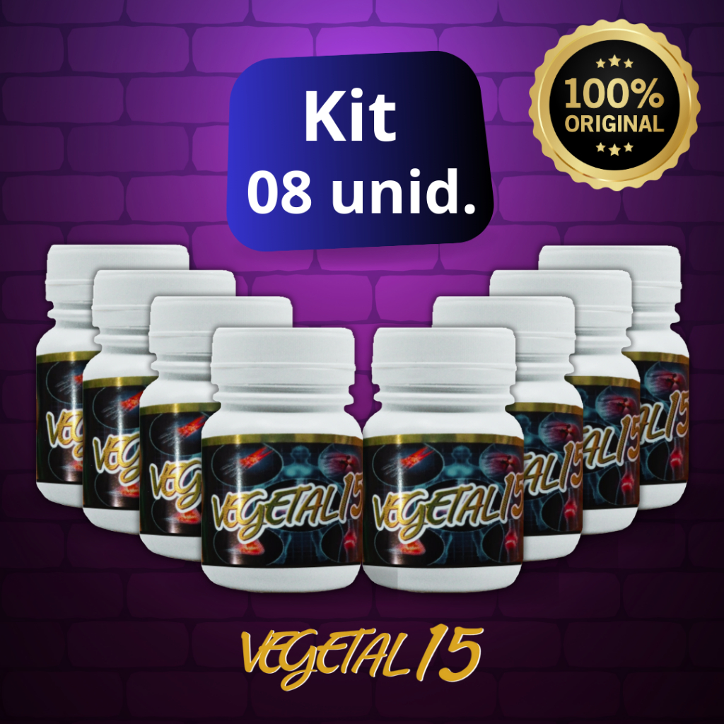 Vegetal 15 - 8 Frascos - Original - 15 cáps 500mg | Shopee Brasil