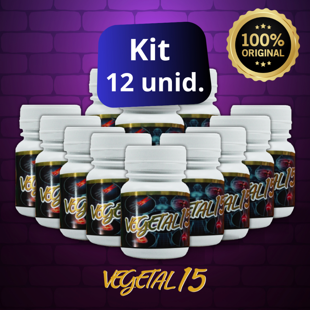 Vegetal 15 - 12 Frascos - Original - 15 cáps 500mg | Shopee Brasil