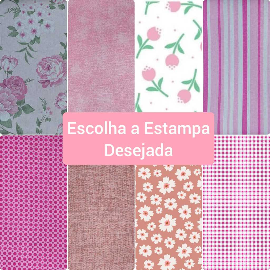 Tecido Tricoline Rosa Variados Especial 30 cm x 1,50 m 100% Algodão ...