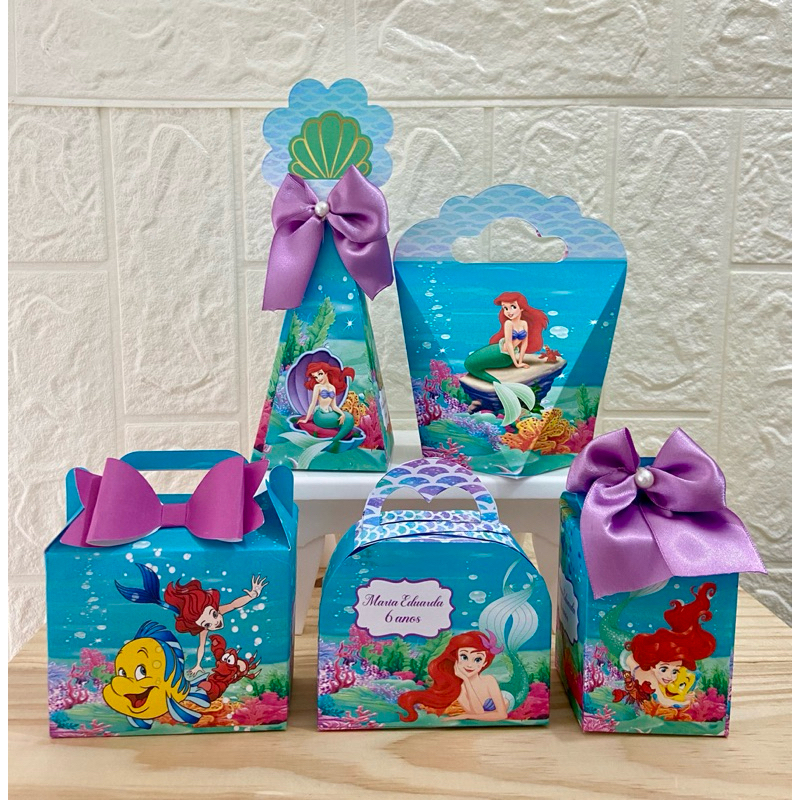 Kit Festa Ariel Pequena Sereia Personalizados Lembrancinhas Caixinhas ...