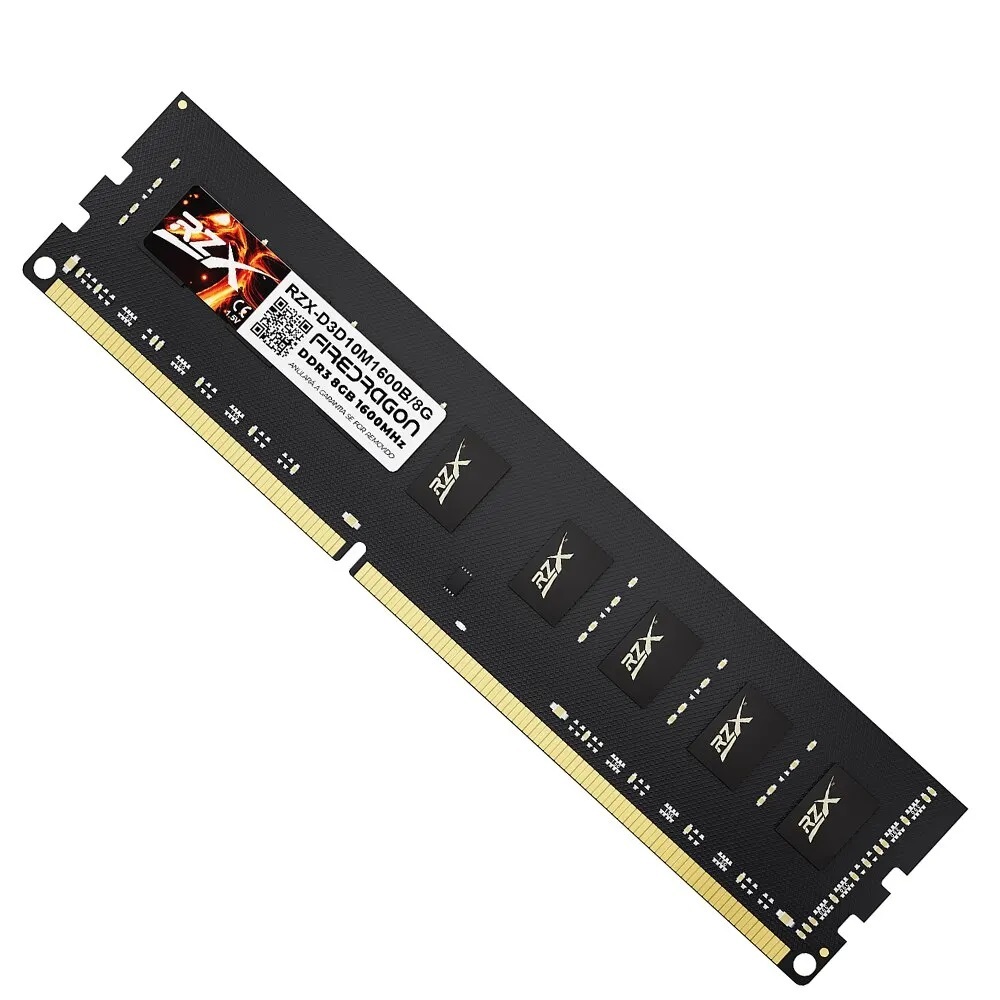 Memória RAM DDR3 8GB Desktop RZX Gamer Fire Dragon 1600MHz 1.5V PC3-12800 Dimm Preto - Faz a Boa!