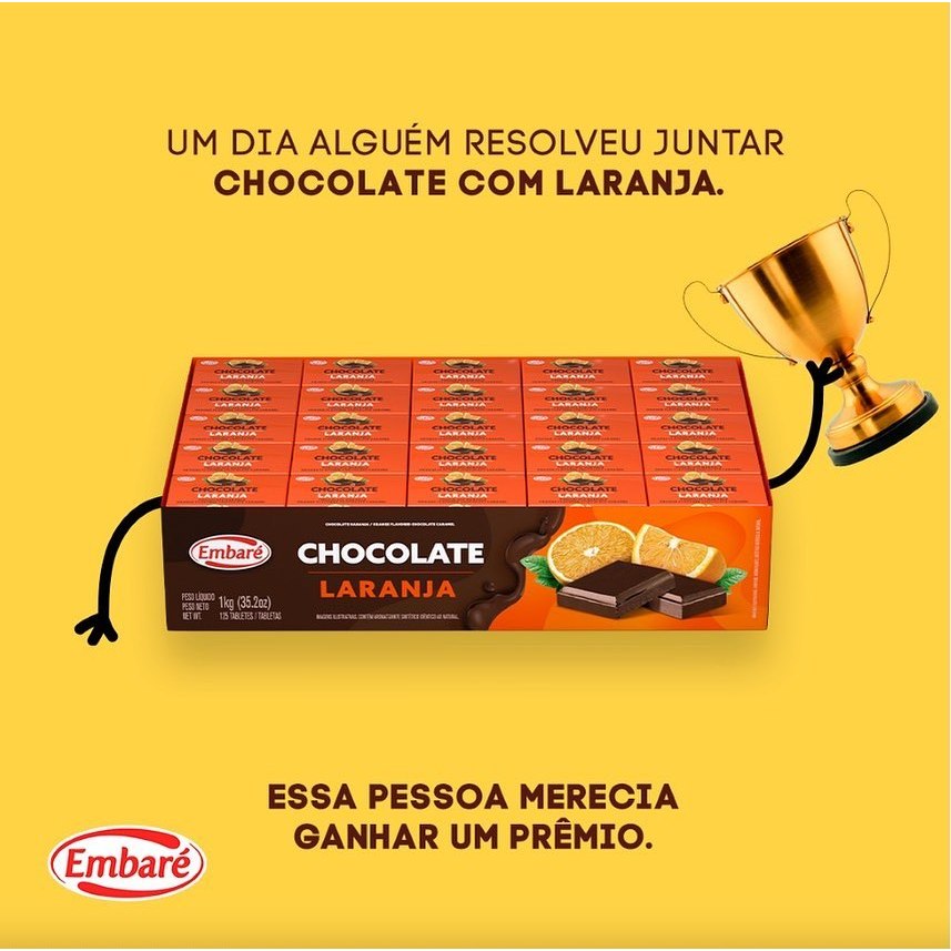 Balas Caramelos Embare Chocolate Com Laranja Sabor de Infancia 125-Und ...