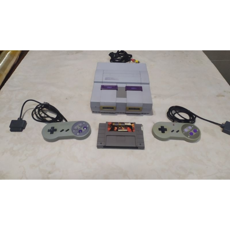 super nintendo com 2 controles e 1 cartucho | Shopee Brasil