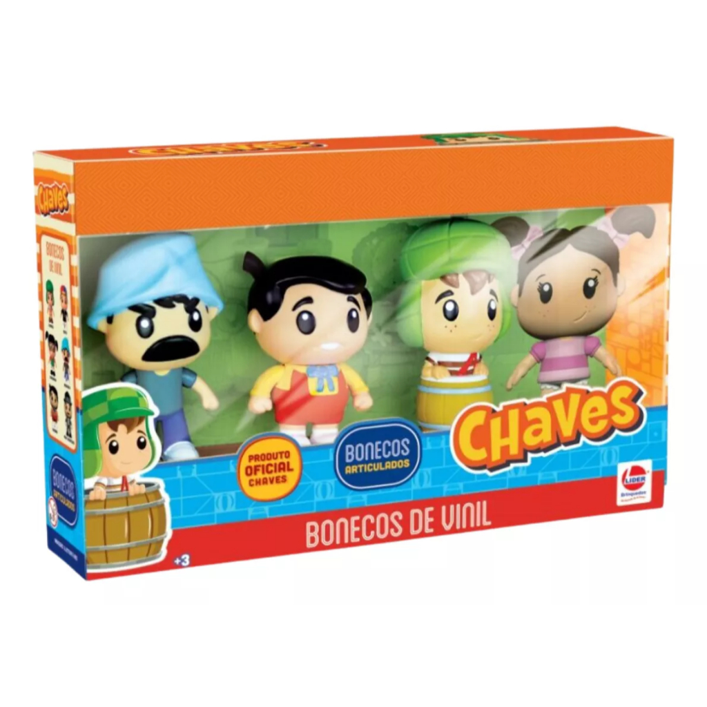 Kit 4 Bonecos Vinil Turma do Chaves 12 Cm Madruga, Nhonho,Popis, Chaves ...