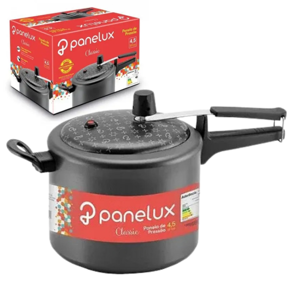 Panela de Pressão 4,5 Litros Antiaderente Panelux Anti Aderente 4,5L ...