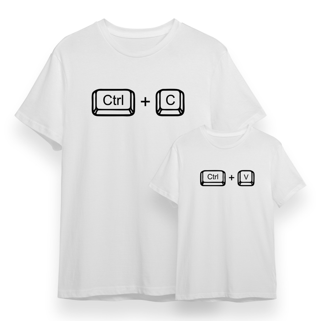 Kit 2 Camisetas Ctrl-C Ctrl -V Pai e Filho (a) Mãe e Filho (a) | Shopee ...