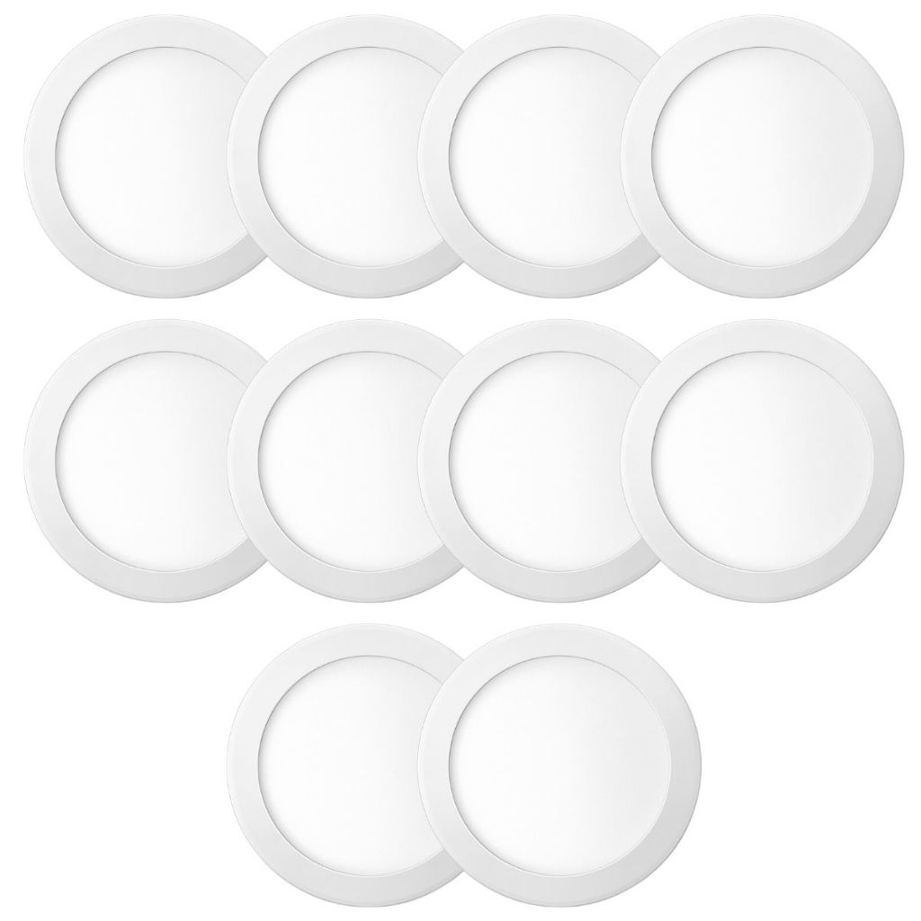 Kit 10 Luminária Painel Plafon Sobrepor Redondo Led 18w Bivolt ELGIN | Shopee Brasil