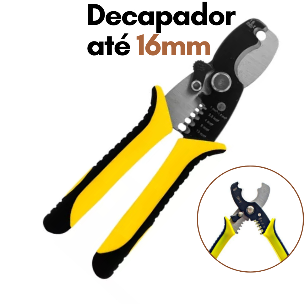 Alicate Corte e Desencapador Decapador para Fio e Cabo Profissional ate ...
