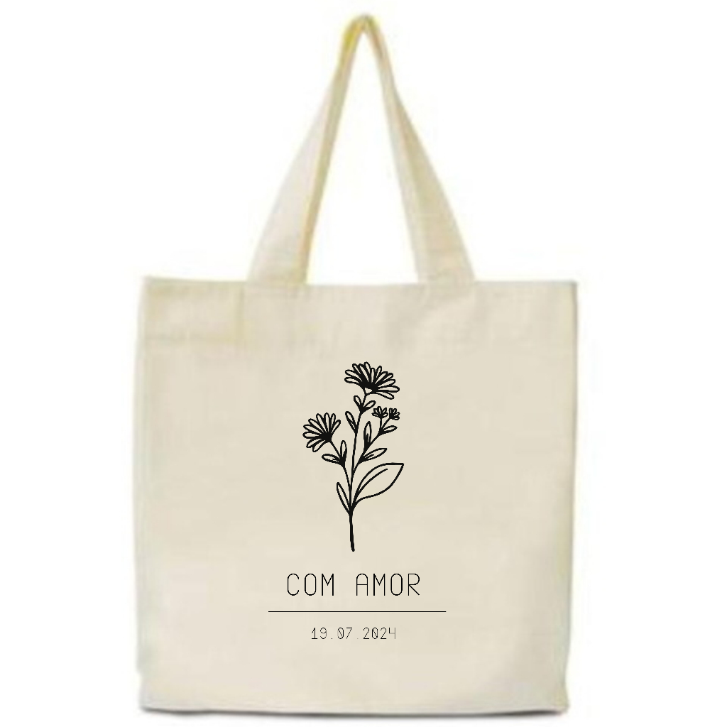 Kit 50 Ecobag Sustentável Sacola 30x30 Silk 1 Cor 20x28 Personalizada para Casamentos Arte ...