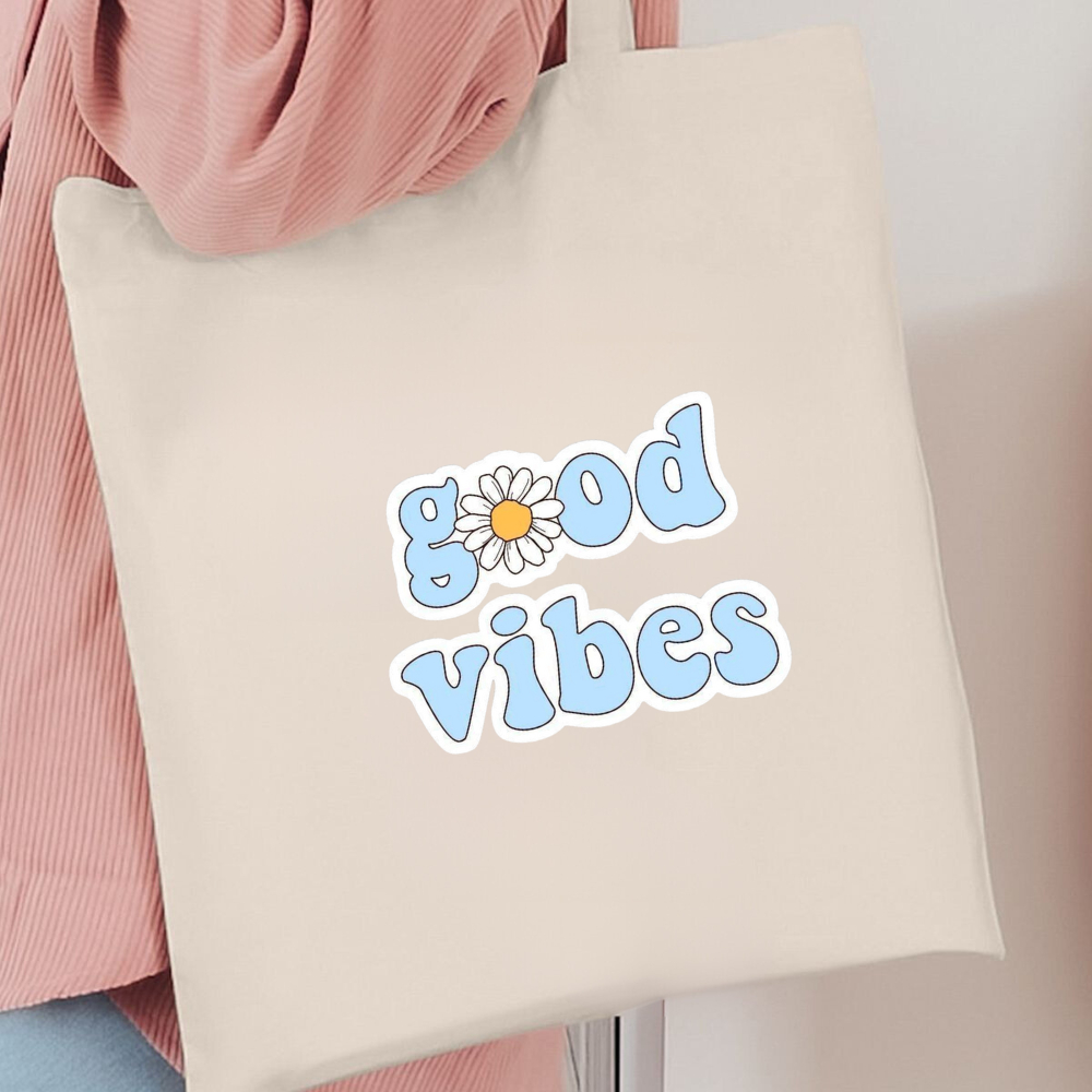 bolsa ecologica ecobag "GOOD VIBES" feminina 100% algodão | Shopee Brasil