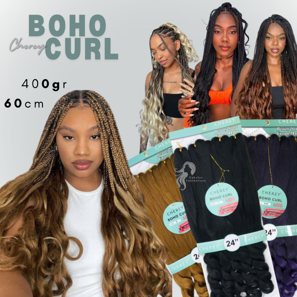 Cabelo Jumbo Boho Curl Tranças Original Cherey 400g | Shopee Brasil