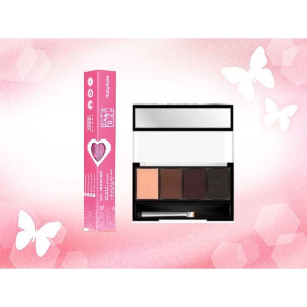 KIT GEL INCOLOR CÍLIOS SOBRANCELHAS GAME ON Ruby Rose rímel + Sombra ...