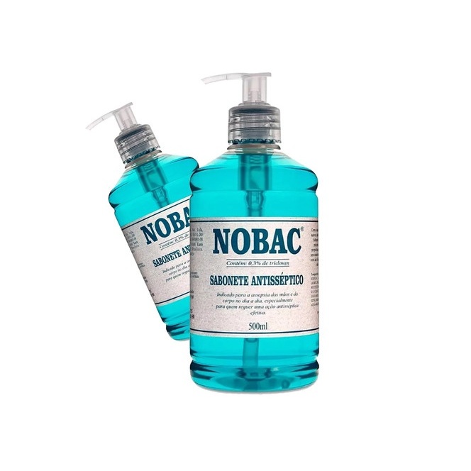 Kit Sabonete Antisséptico Nobac Triclosan 500ml 02 Unidades | Shopee Brasil