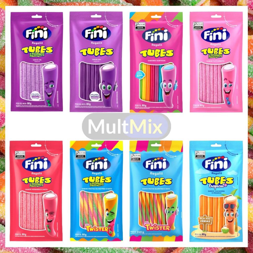 Fini Tubes Diversos Sabores 80G - Unidade | Shopee Brasil