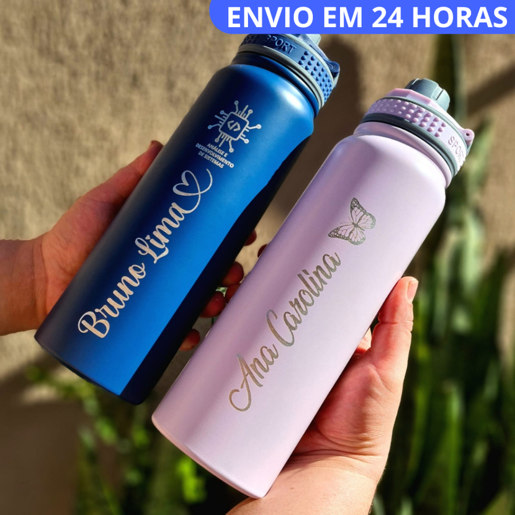 Garrafa Térmica Original 1200ml ou 800ML BEAR THERMAL com nome, times ...