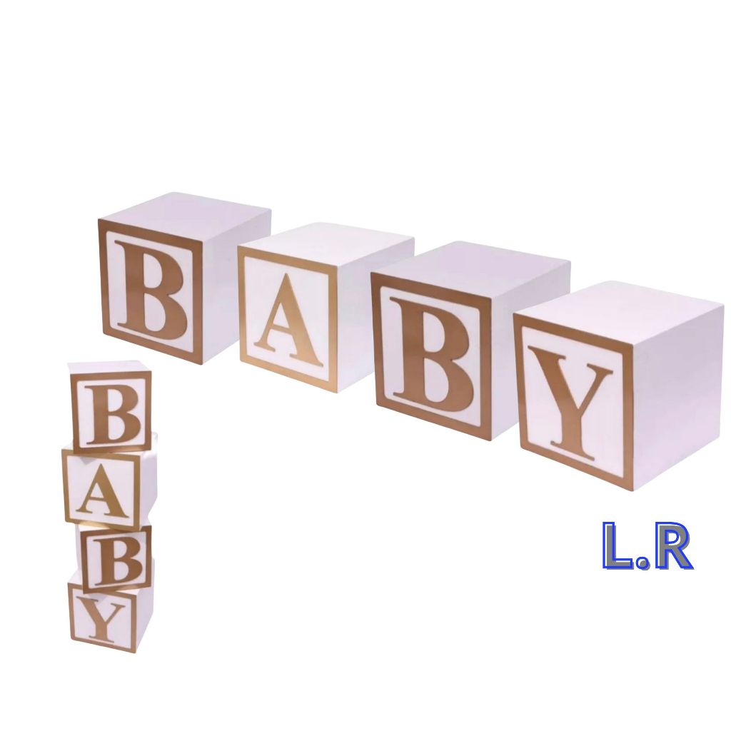 Cubo Baby Pintado / Decoração de Festa / Decoração Chá de Bebê e ...