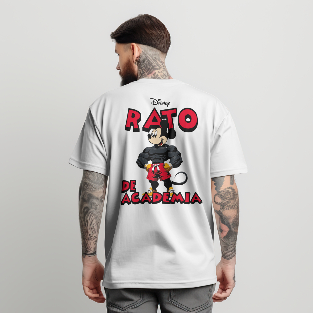 Camiseta Rato de Academia Oversized Streetwear Masculina 30.1 Premium ...