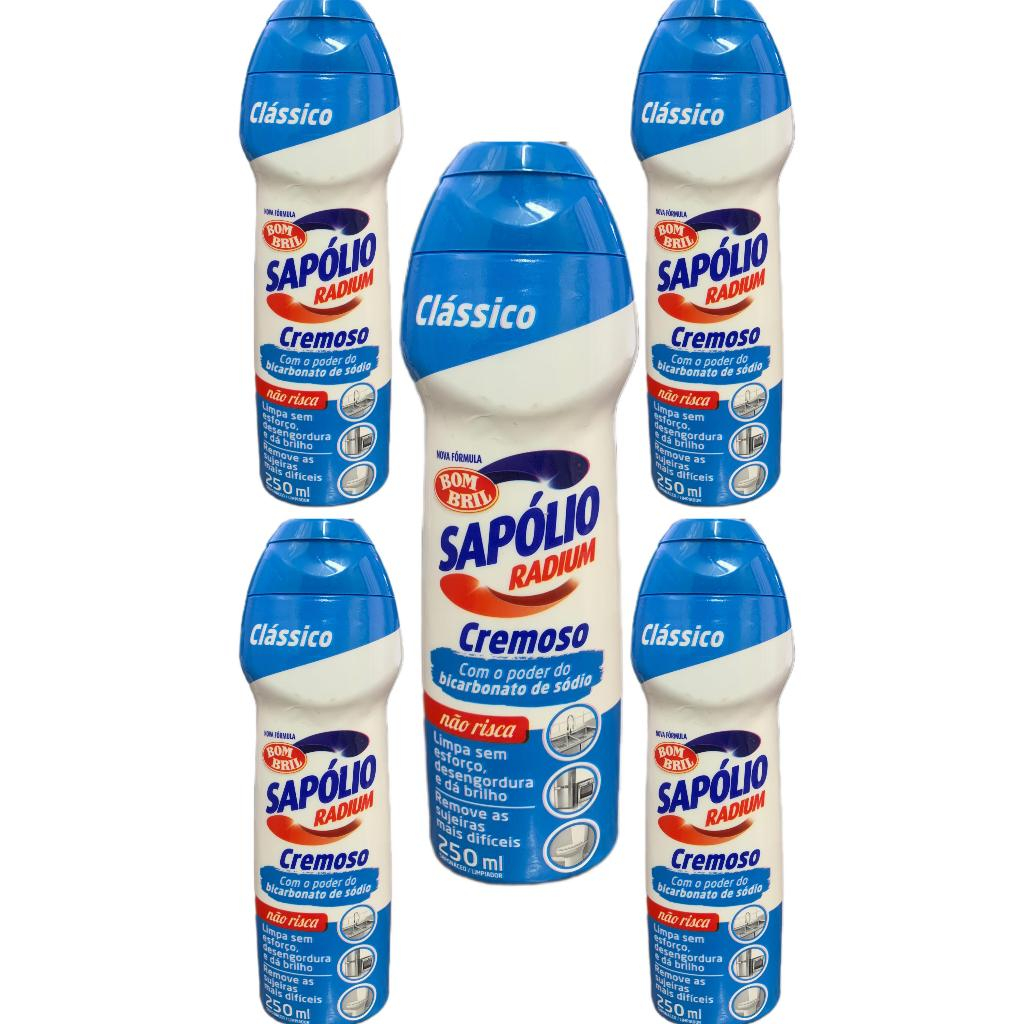 Sapólio Cremoso Radium - Kit com 05 unidades de 250ml | Shopee Brasil