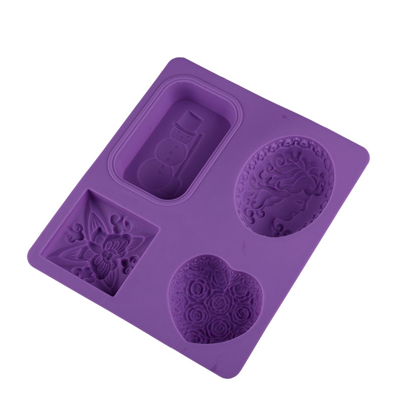 Forma Sabonete Artesanal Silicone Molde Sabonete 4 cavidades | Shopee ...