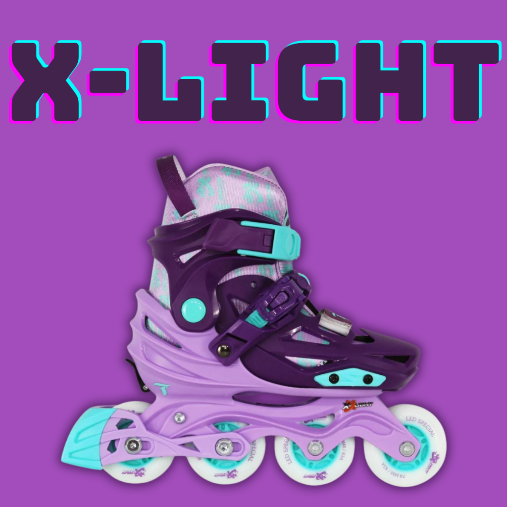 Patins Infantil Hardboot X-Light Roxo com Rodas Led ABEC-9 Traxart ...