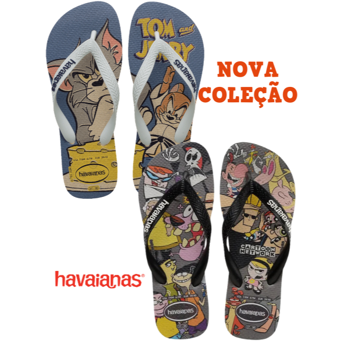 Chinelo Havaianas Warner Tom e Jerry Cartoon Network Coragem Vaca ...