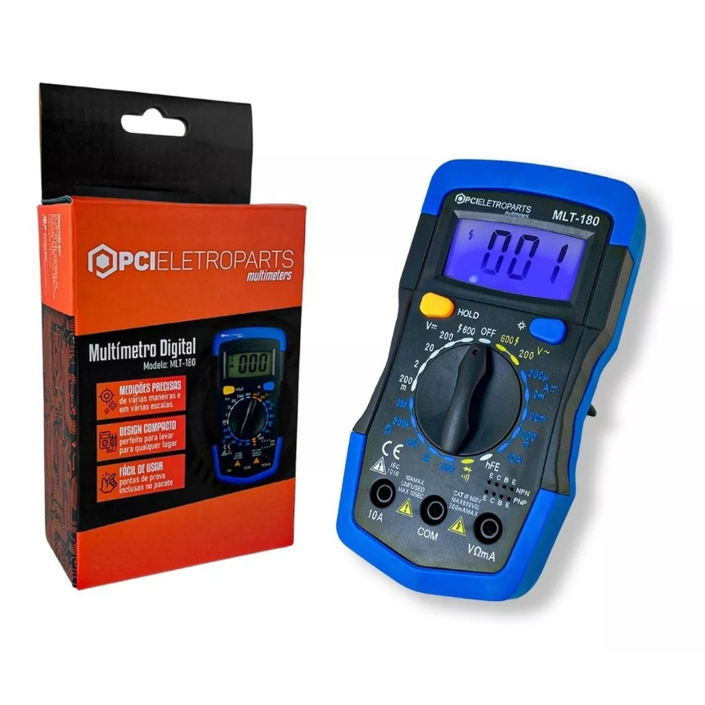 Multímetro Digital Profissional Lcd Bip Iluminação Mlt 180 | Shopee Brasil