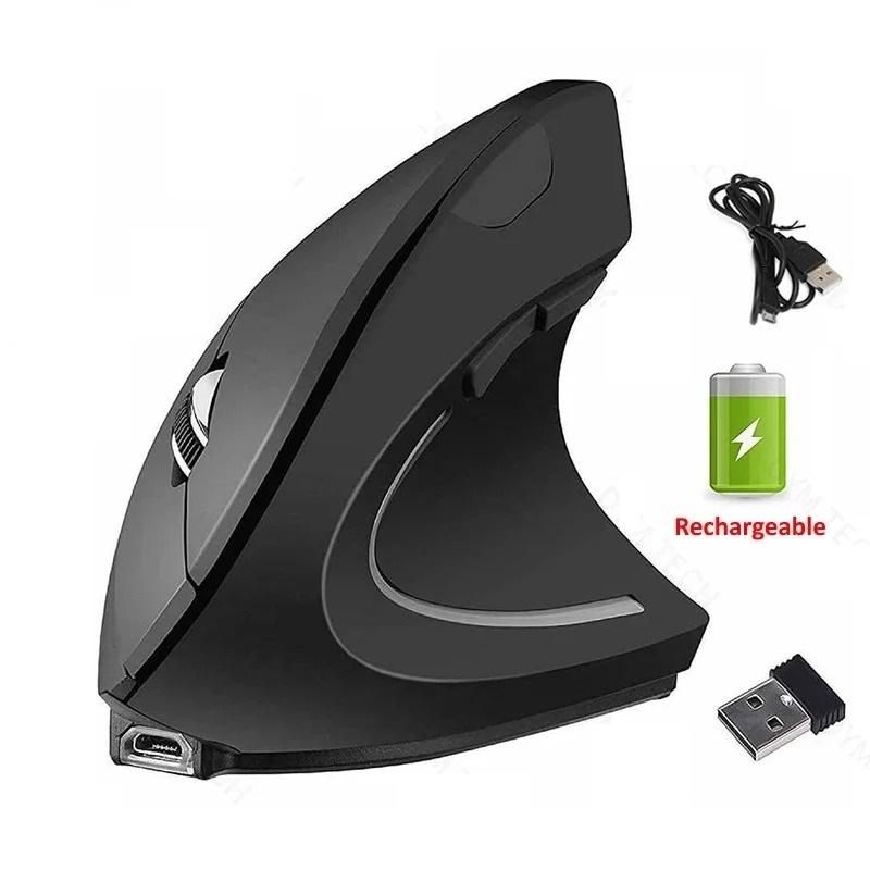 Mouse Ergonômico Sem Fio Vertical Wireless Usb Óptico Silencioso ...