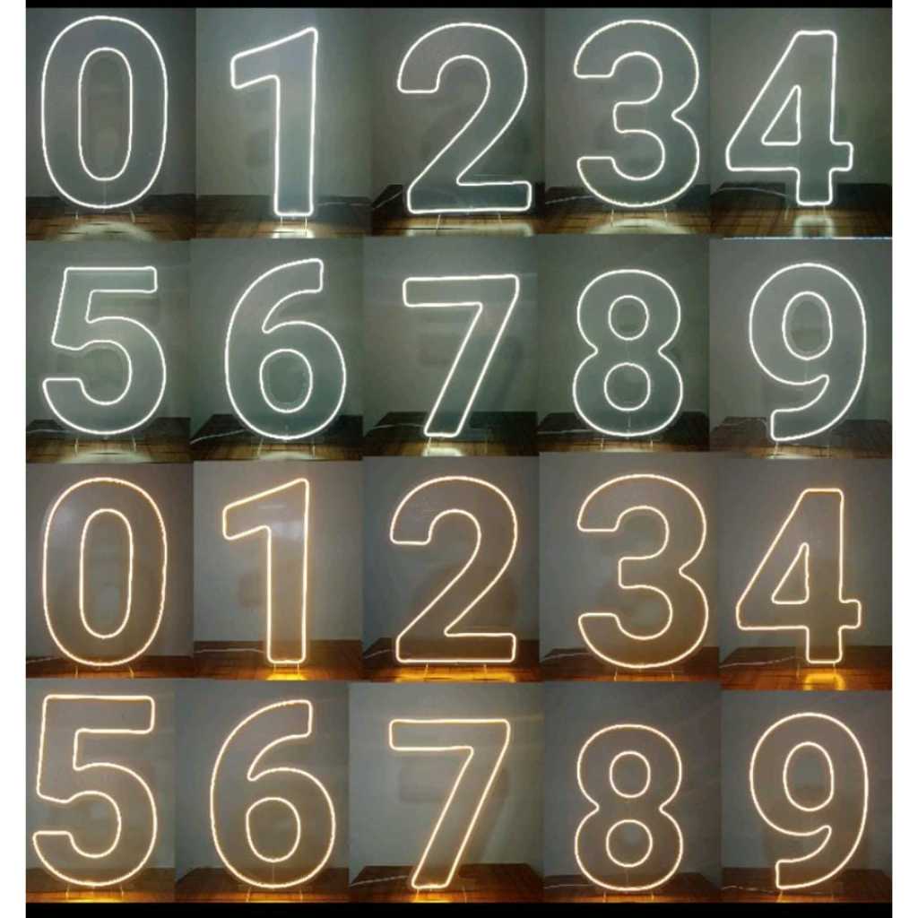 Painel de numero led neon 5 undidades | Shopee Brasil
