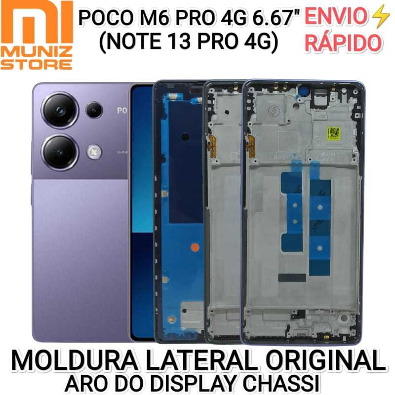 Aro Redmi Note 13 Pro 4G/Poco M6 Pro 4G 6.67'' Moldura Lateral Do ...