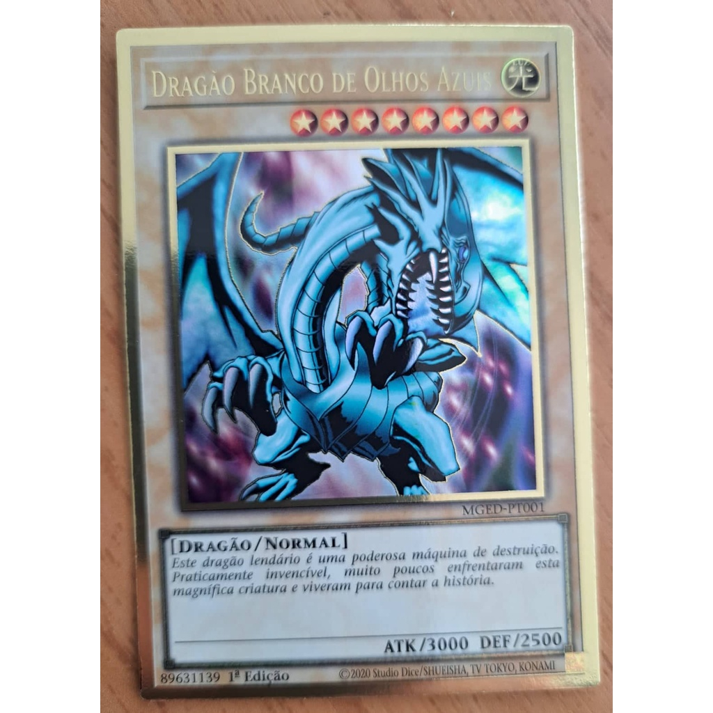 Card Yugioh Dragão Branco de Olhos Azuis Premium Gold Rare original e nova | Shopee Brasil