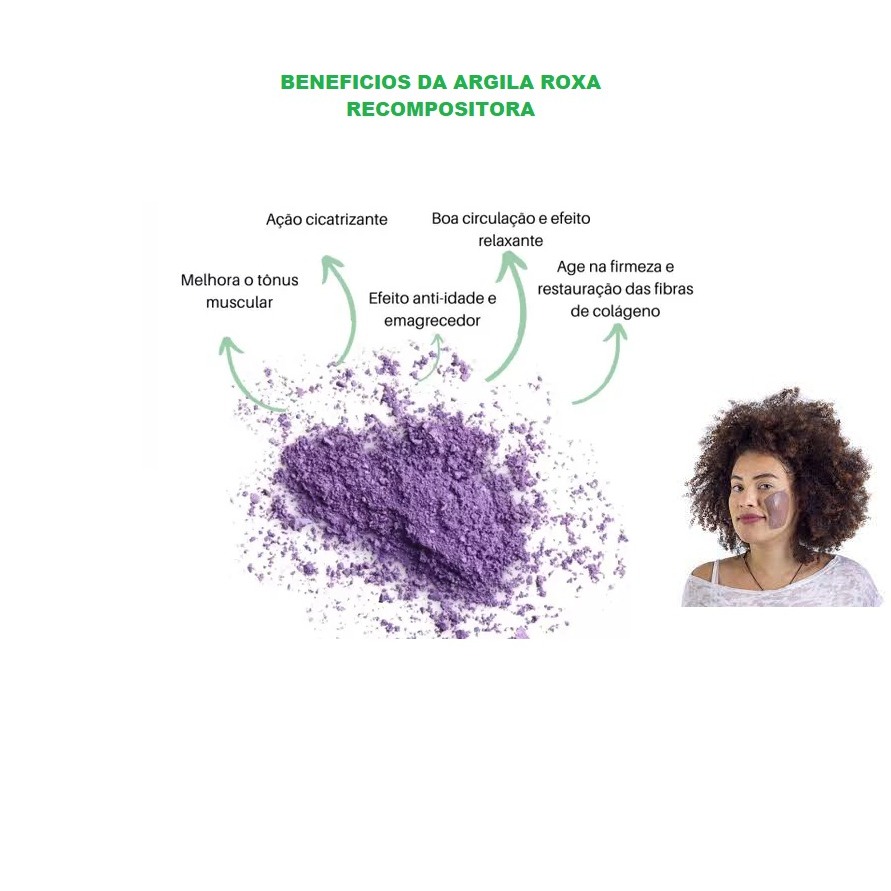 Argila Roxa 400g natural tratamento colageno antiseptico | Shopee Brasil
