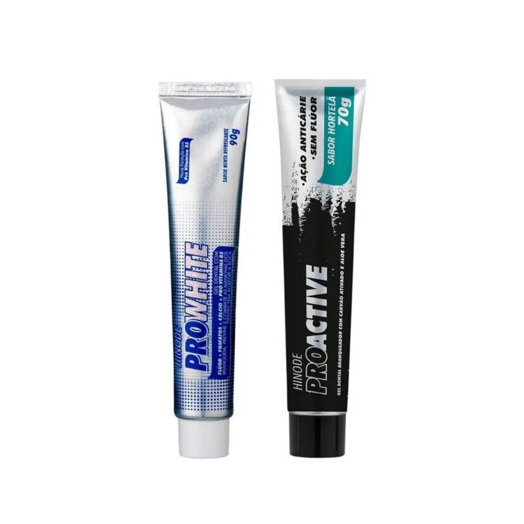 Gel Dental Pro White 90g + Gel Dental Carvão Ativado e Aloe Vera ...
