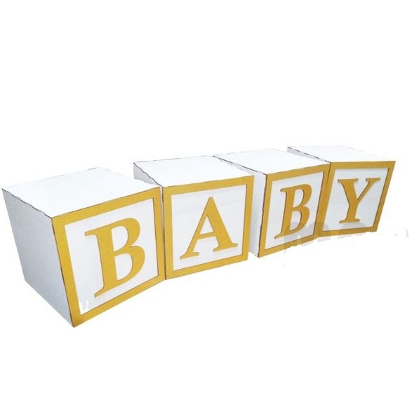 4 Cubos Baby Pintado / Decoração de Festa / Decoração Chá de Bebê e ...