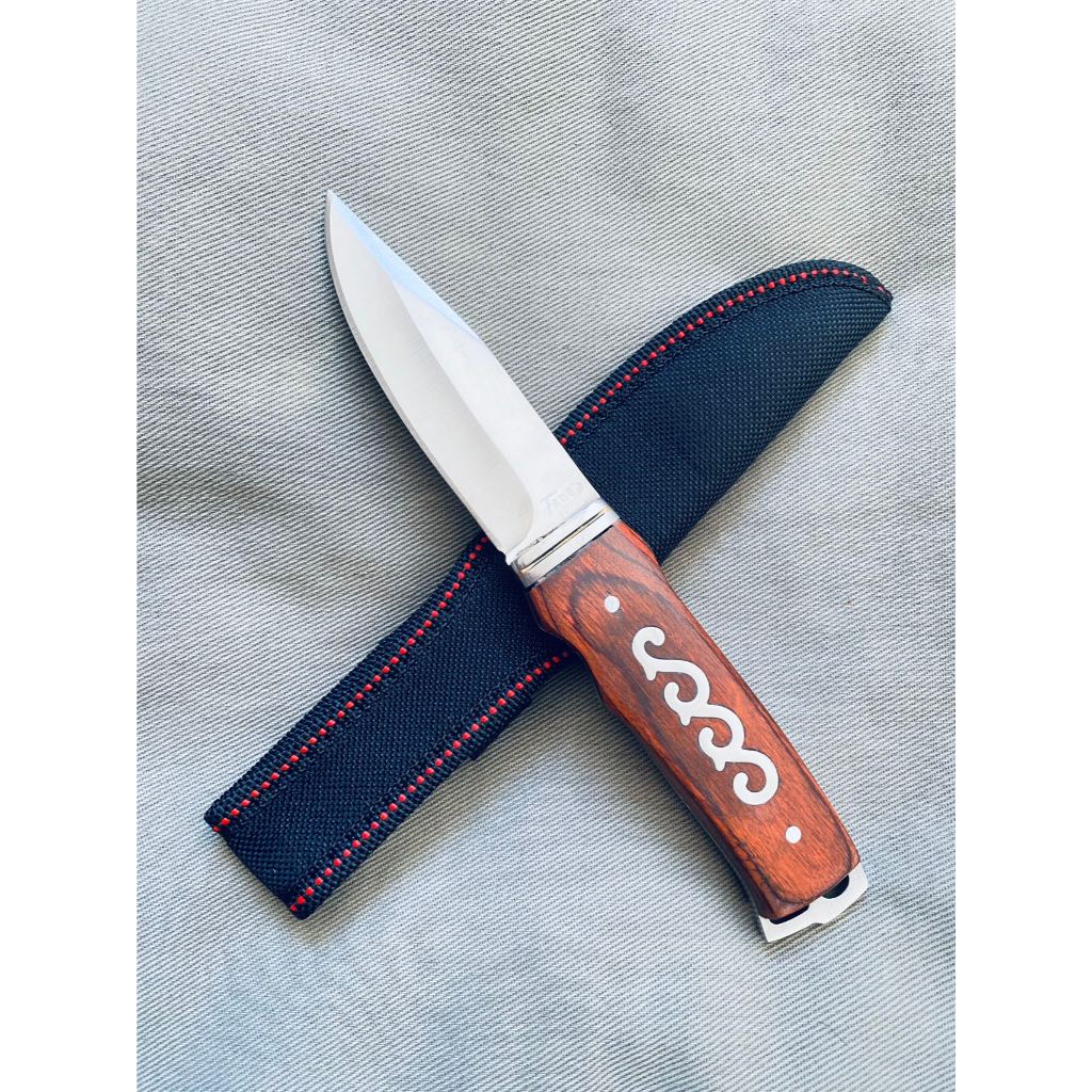 Faca Pequena Madeira Pesca Aço Inox + Bainha 1137 Momo | Shopee Brasil