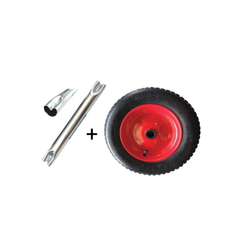 kit roda 3,25 X 8 + eixo para carrinho de mão | Shopee Brasil