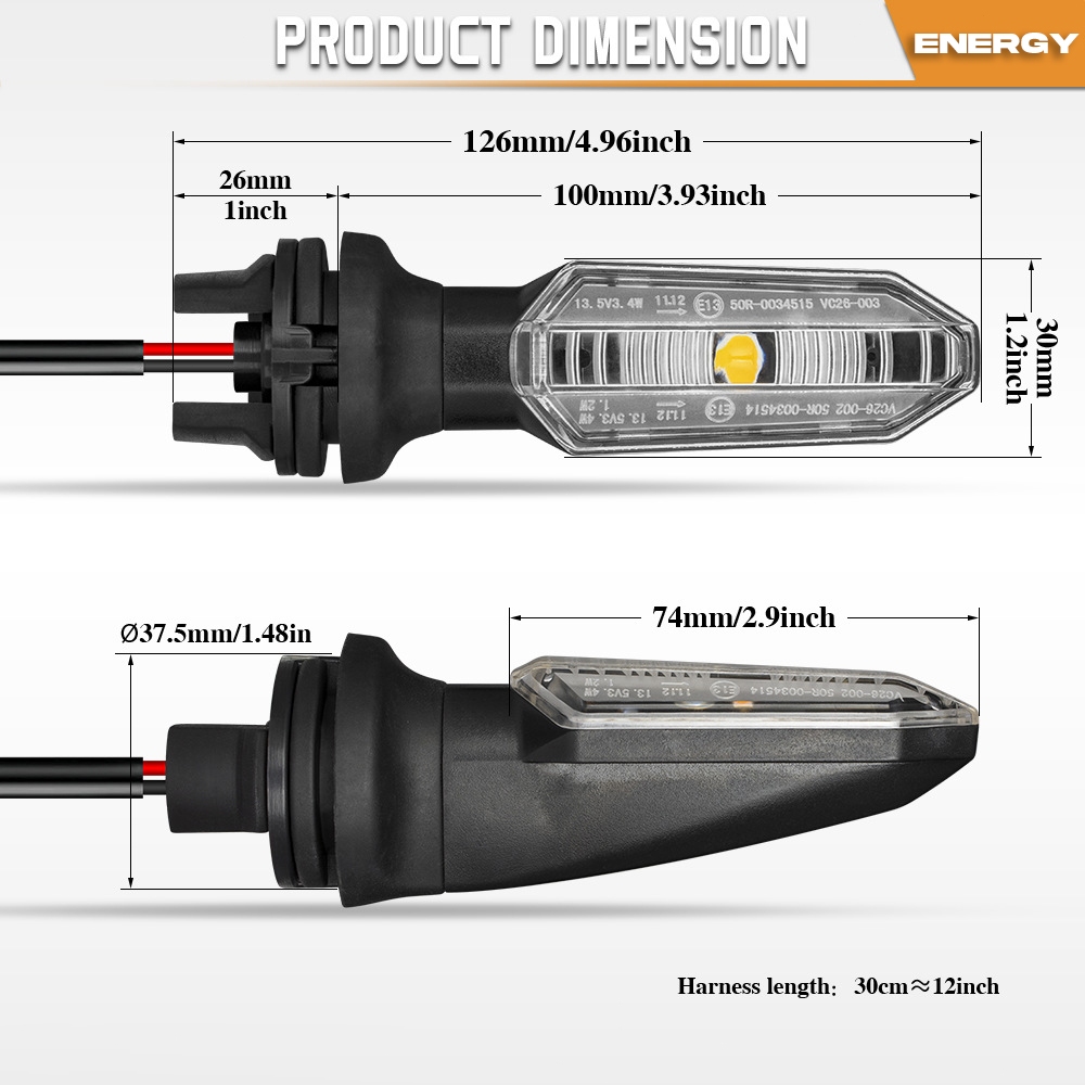 kit c/ 4 Pisca Seta para Moto Universal Modelo Esportivo LED CB 250f ...